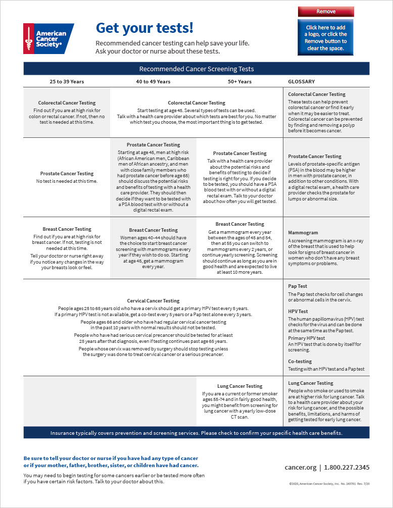 Cancer Screening and Prevention - ACS4CCC